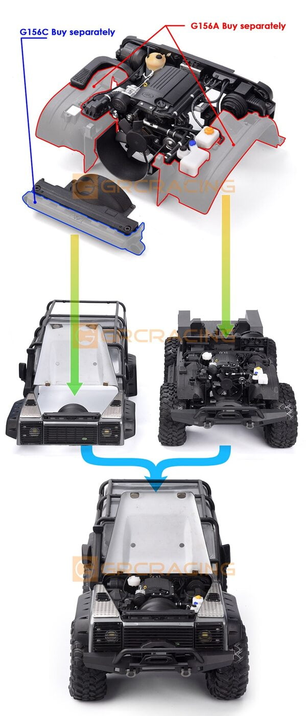 GRC Defender Scale Engine Bay – RC models Part | Noah's RC Ark