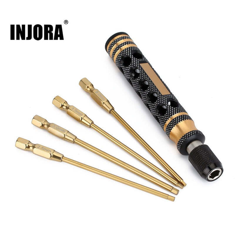 INJORA 12-in-1 Hex, Nut Driver, Phillips, Slotted Screwdriver Quick Change RC Tool Kit for 1/10 ...