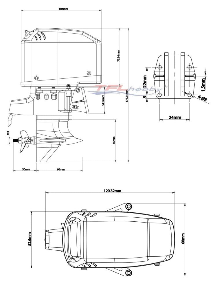 TFL Scale Outboard (Geared)-Outboard Only – RC models Part | Noah's RC Ark